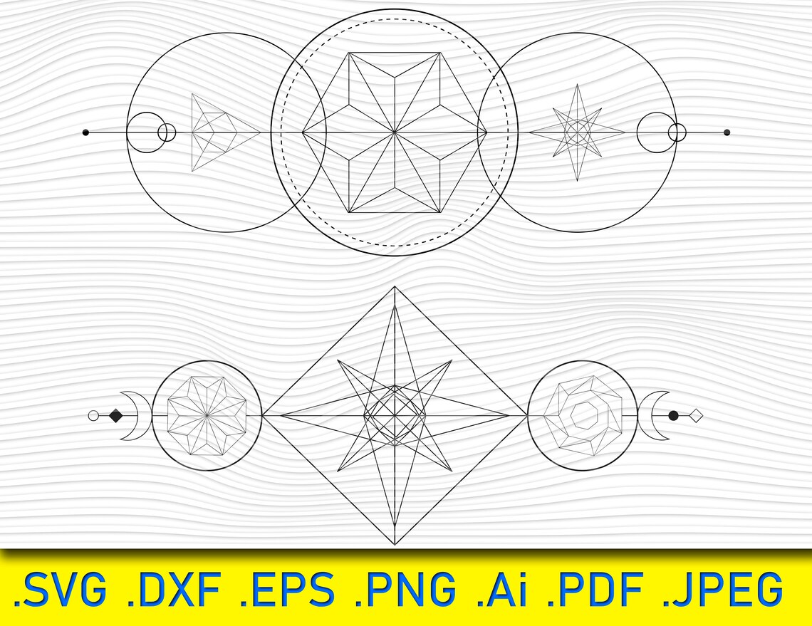 Geometric Astrological Symbols Sacred Geometry Set Sacred - Etsy
