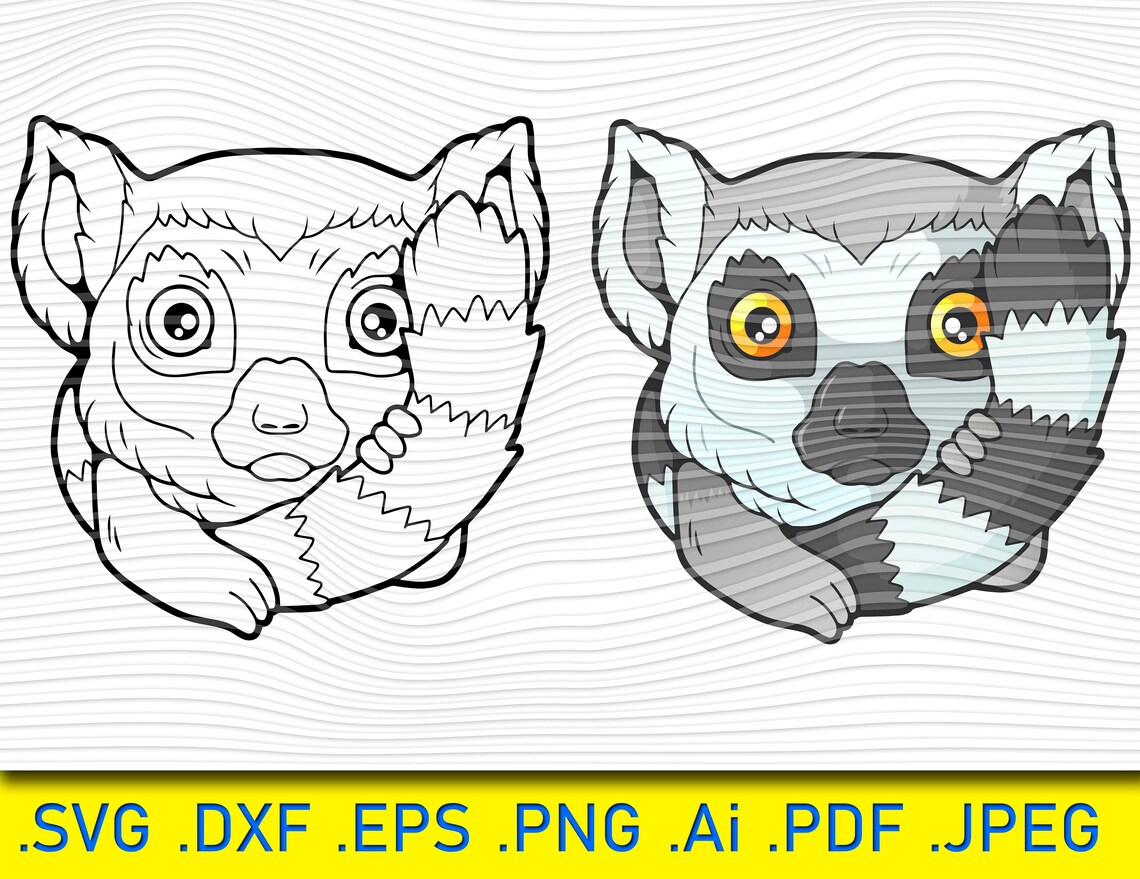 Lemur Madagascar Animal Zoo Lemur SVG Lemur Clipart Lemur - Etsy
