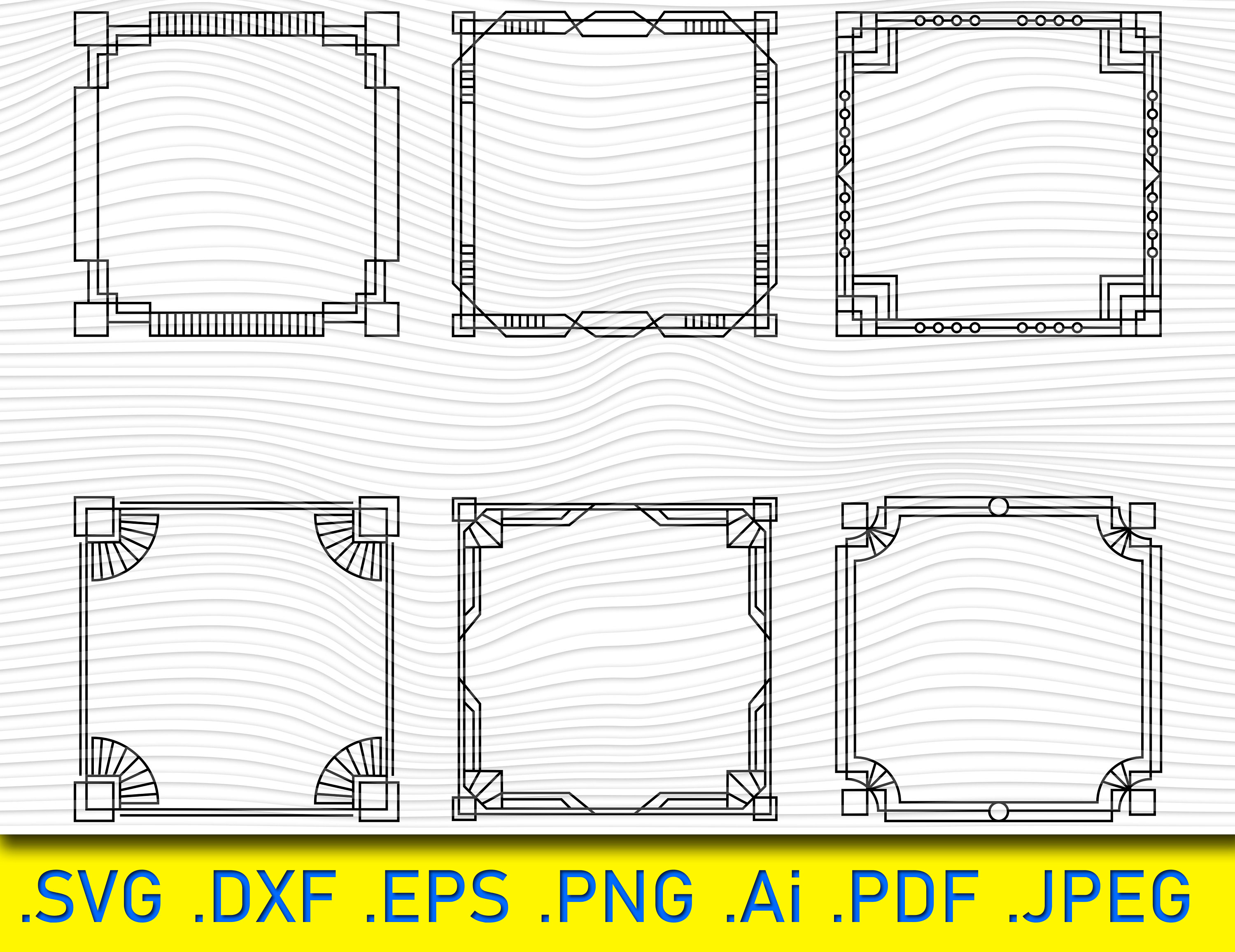Art Svg Deco Frames Svg Ornamental Lines Vector Corbels | Etsy