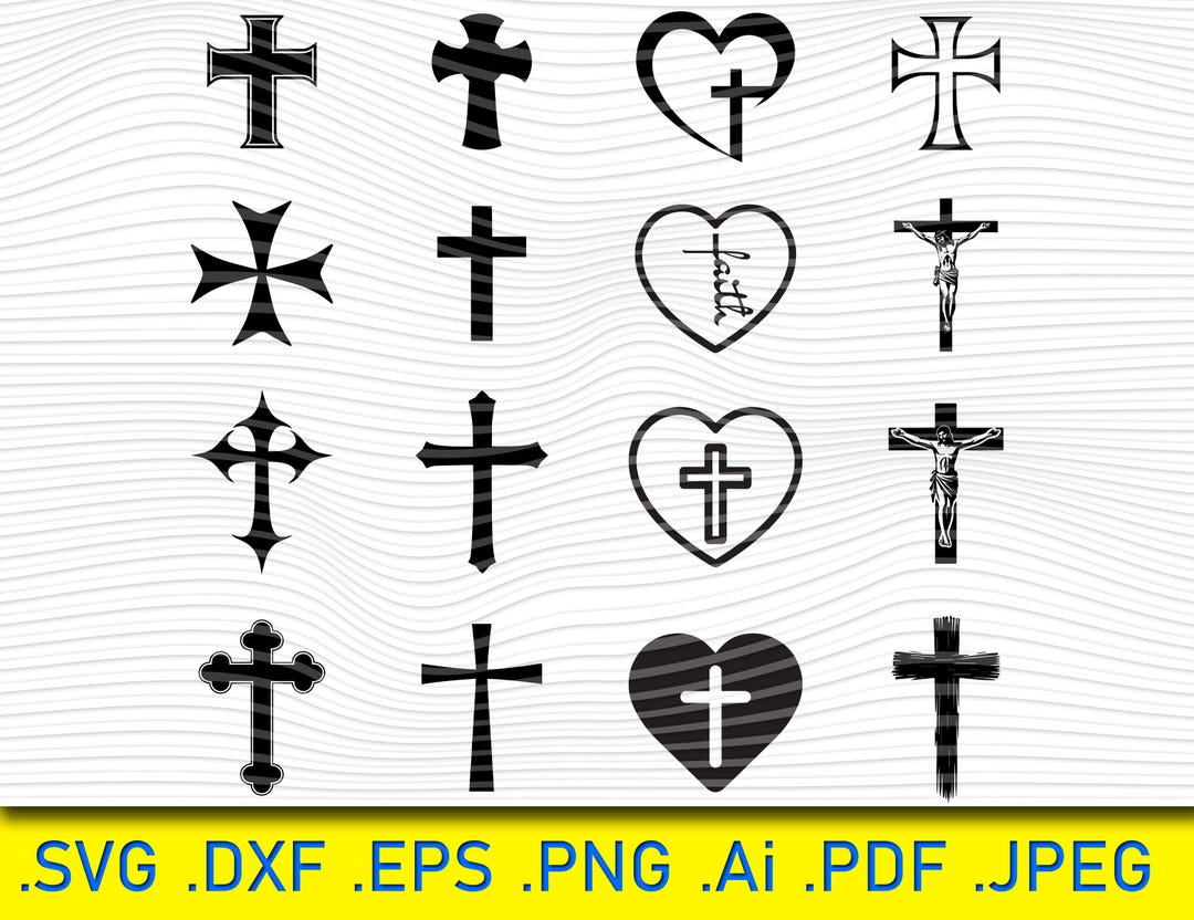 16 CROSSES Svg Bundle, Cross Svg, Christ, Religion Svg, Crosss Symbol ...
