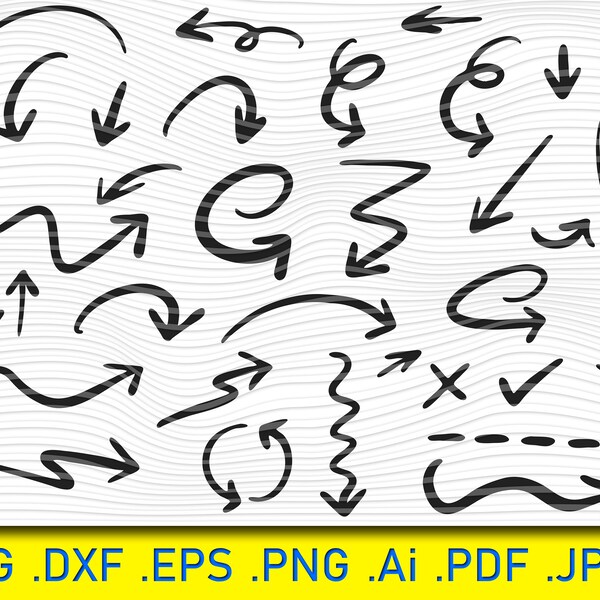 Scribble Arrow Svg - Etsy