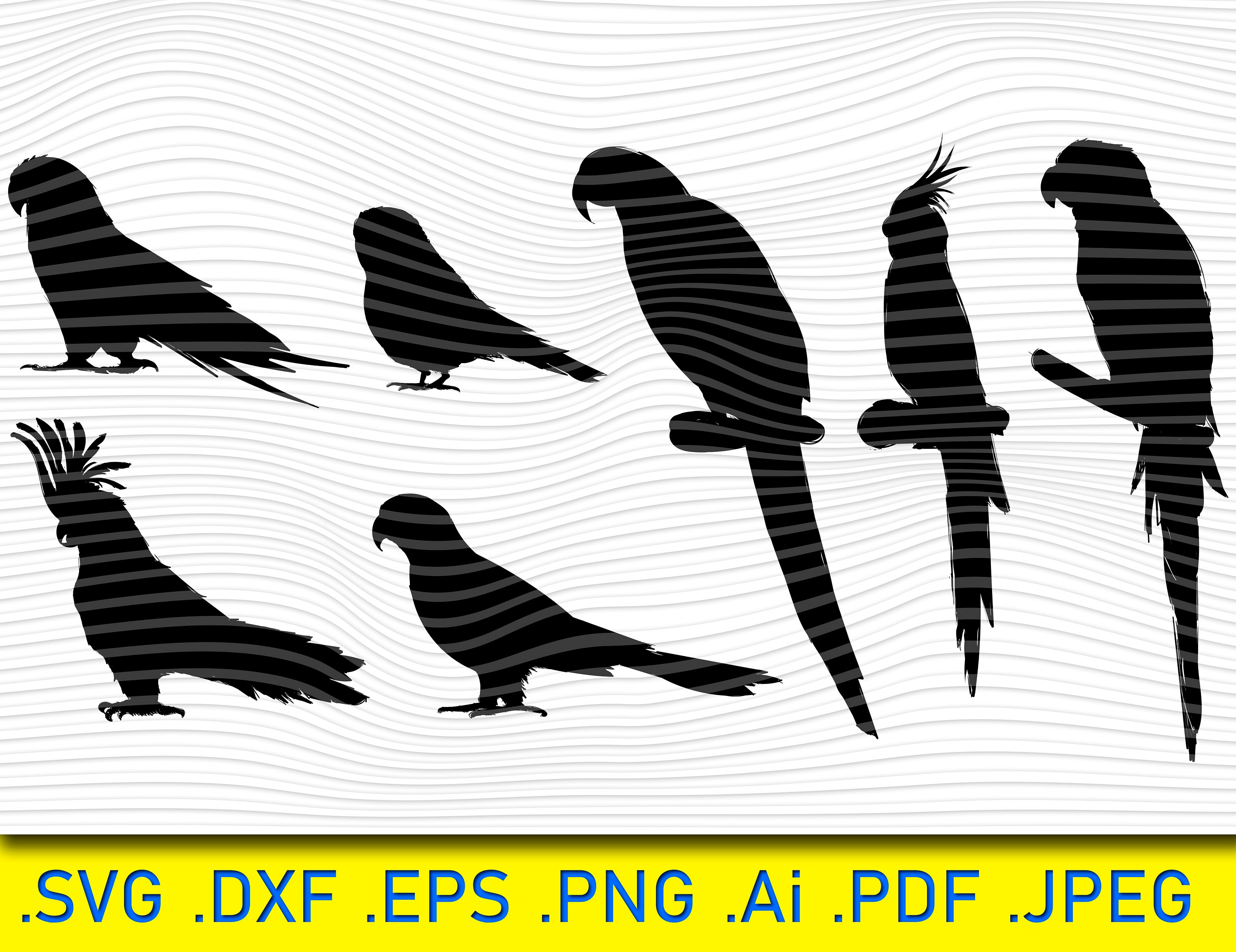 Parrot Bird SVG Files Bundle Flying Bird SVG Sitting Bird - Etsy
