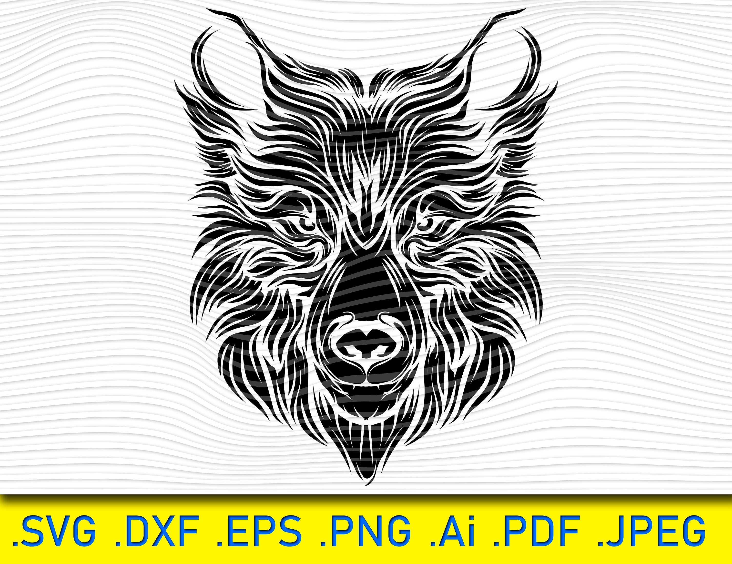 Wolf Face Svg Wolf Ethnic Style Zentangle Svg Wolf Boho | Etsy