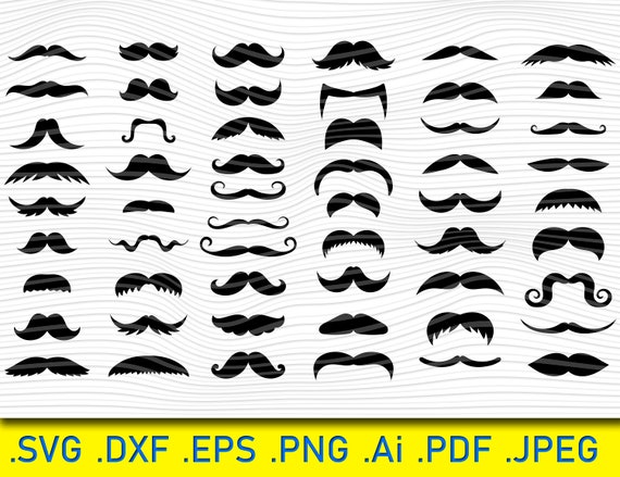 55 Mustache SVG Bundle Moustache SVG Mustache Clipart Cut - Etsy