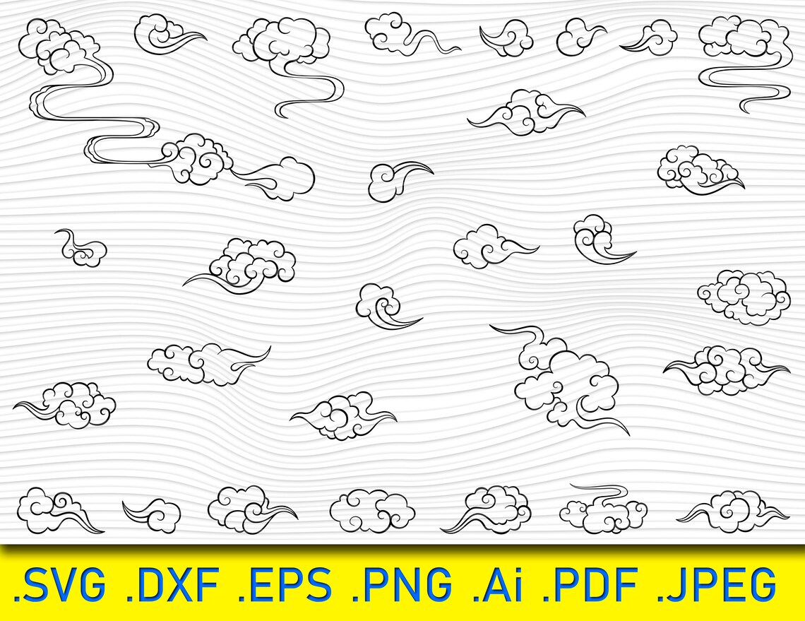 30 Cloud Svg Bundle Weather Cloud Svg Thunderclouds Svg - Etsy