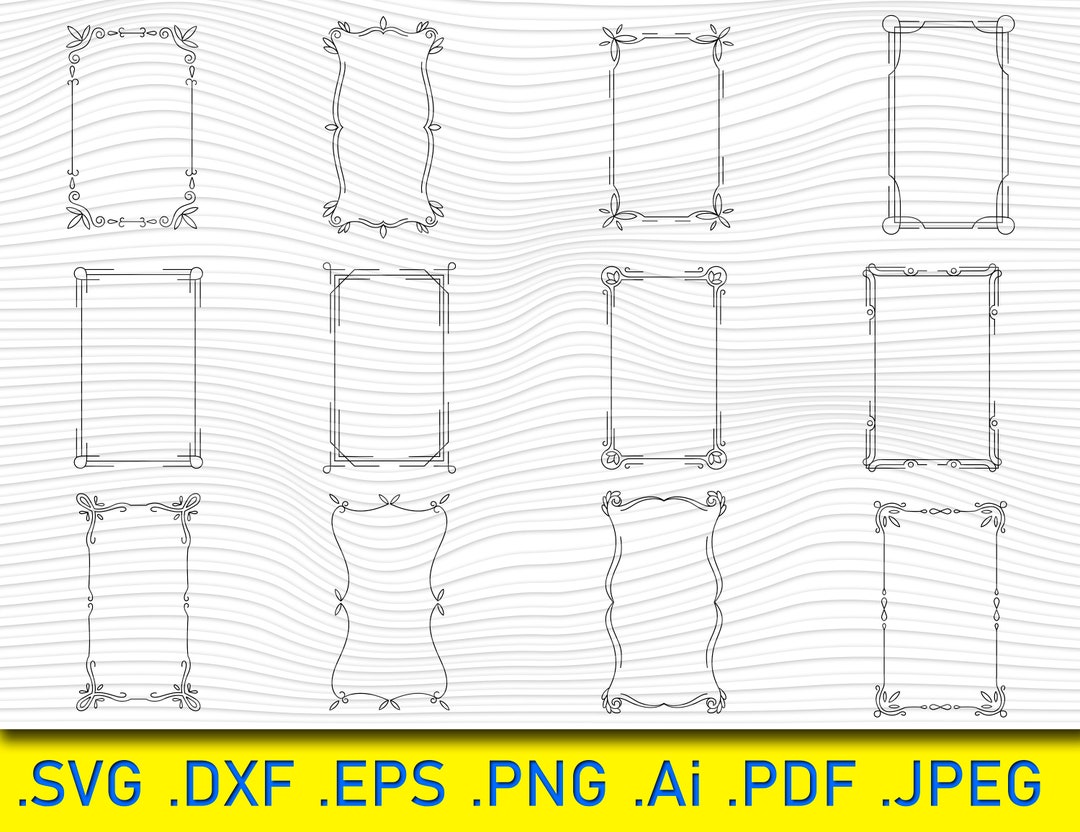 12 Vintage Frames Svg, Monogram Frame, Vintage Label Svg, Wedding Frame ...
