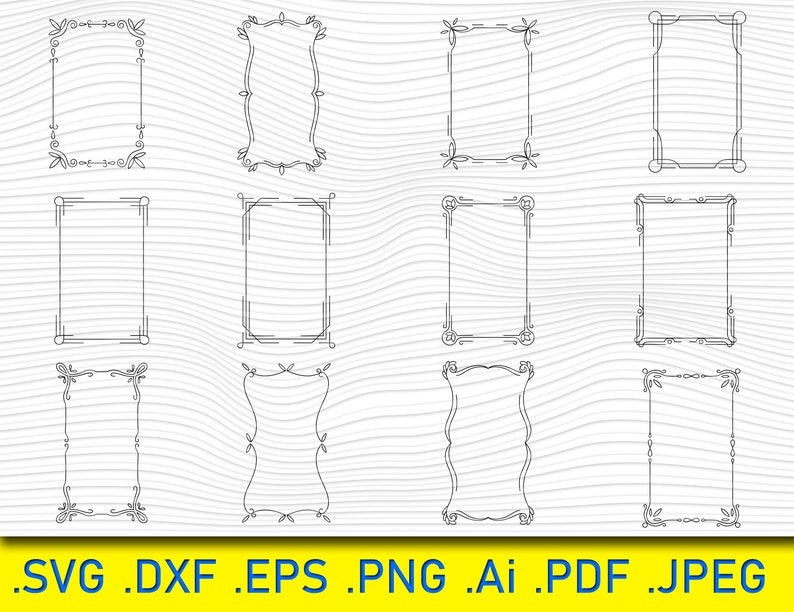 12 Vintage Frames Svg Monogram Frame Vintage Label Svg | Etsy