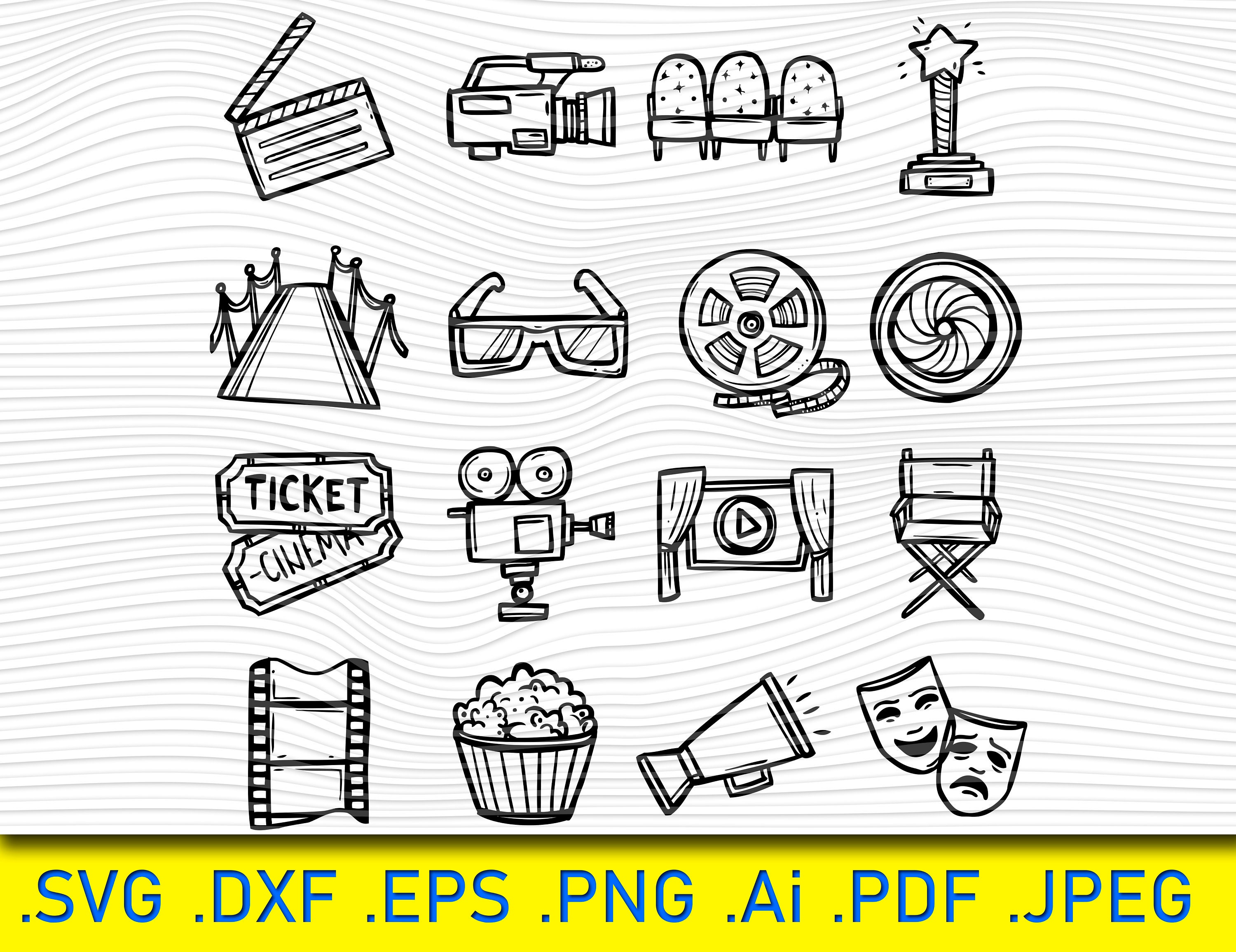 Cinema Svg Bundle Filmstrip svg Film svg Film svg Cinema | Etsy
