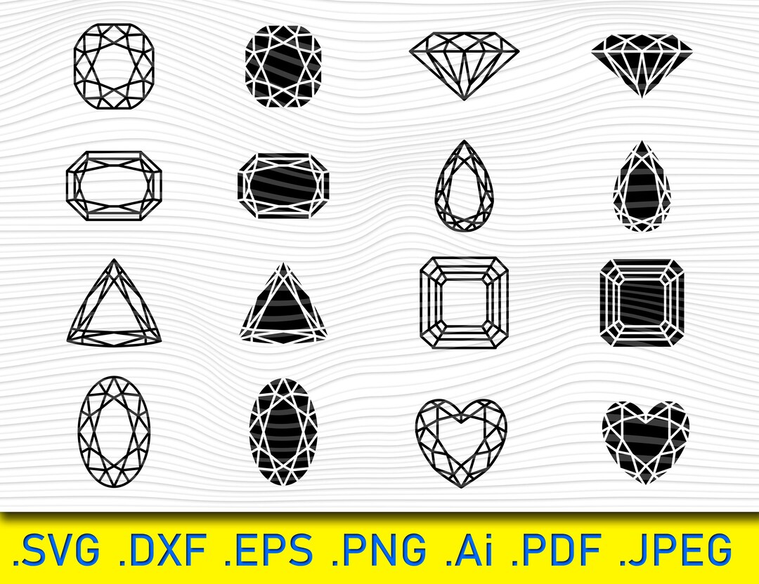 16 Diamonds Svg BUNDLE, Saphire Svg,ruby Svg,stone Svg,jewel Svg ...