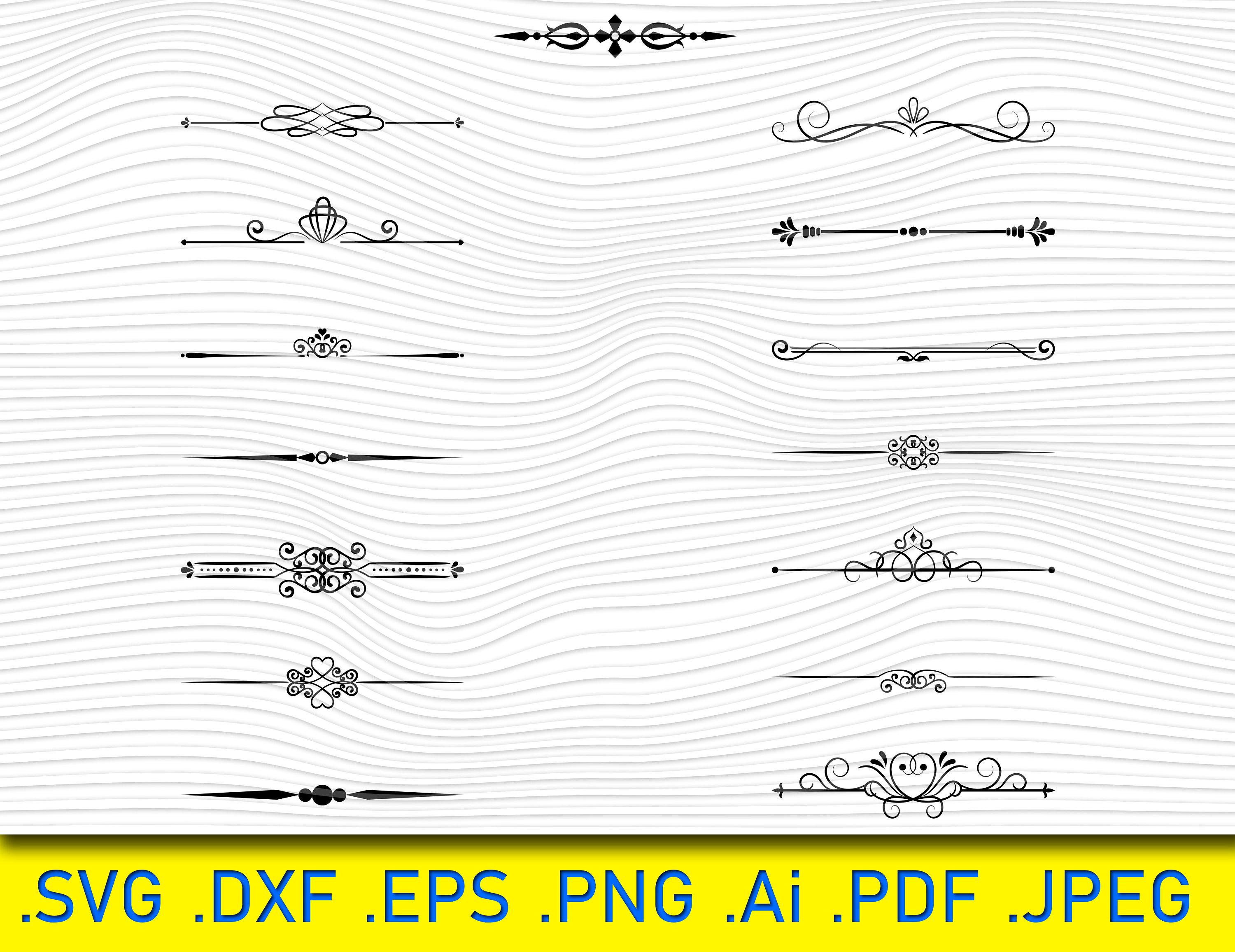 15 Text Dividers Svg Bundle Divider Svg File Wedding Svg | Etsy