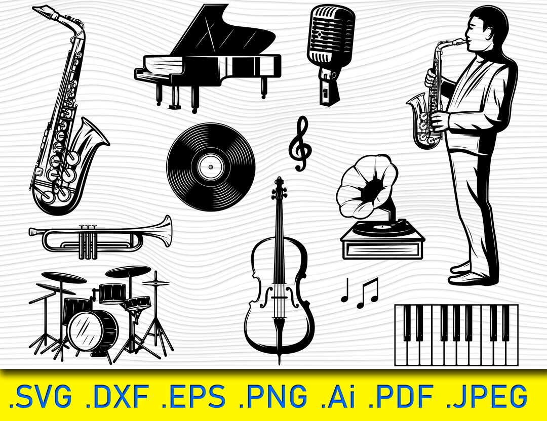 Jazz Svg, Music Svg, Saxophone Svg, Jazz Silhouette, Music Illustration ...