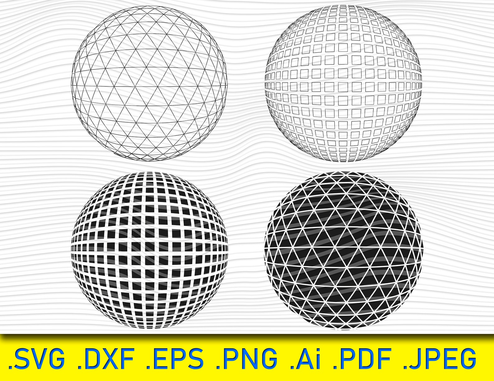 Spheres Collection, Sphere Optic Illusion Stencil Model Image Design ...