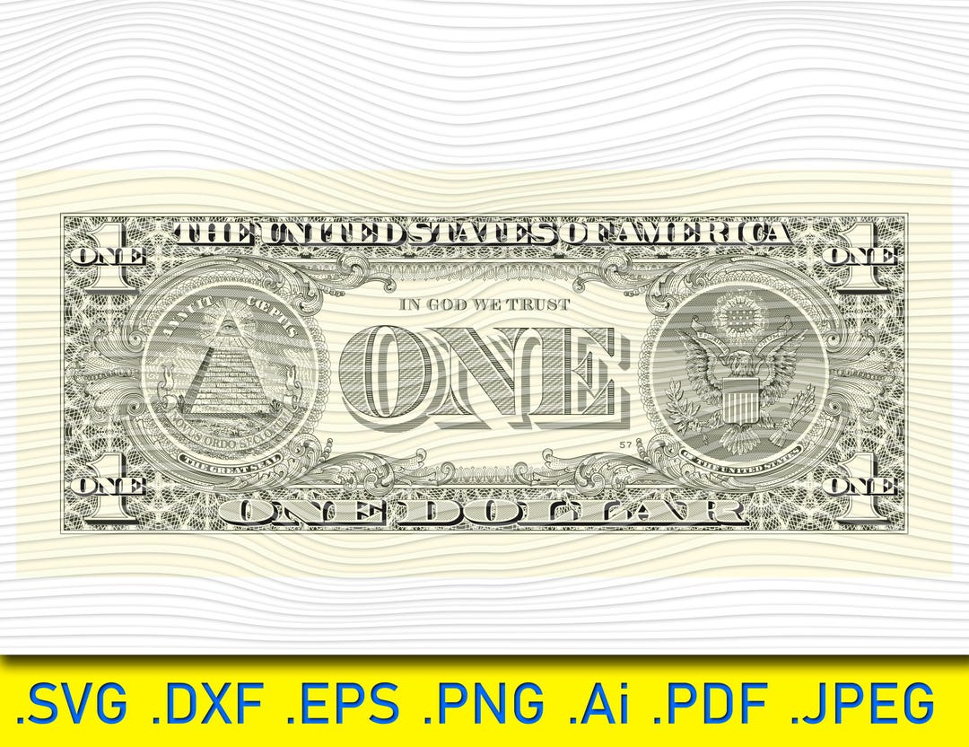 One Dollar High Quality Hand Drawn Image, Dollar SVG, Money Svg, Laser ...