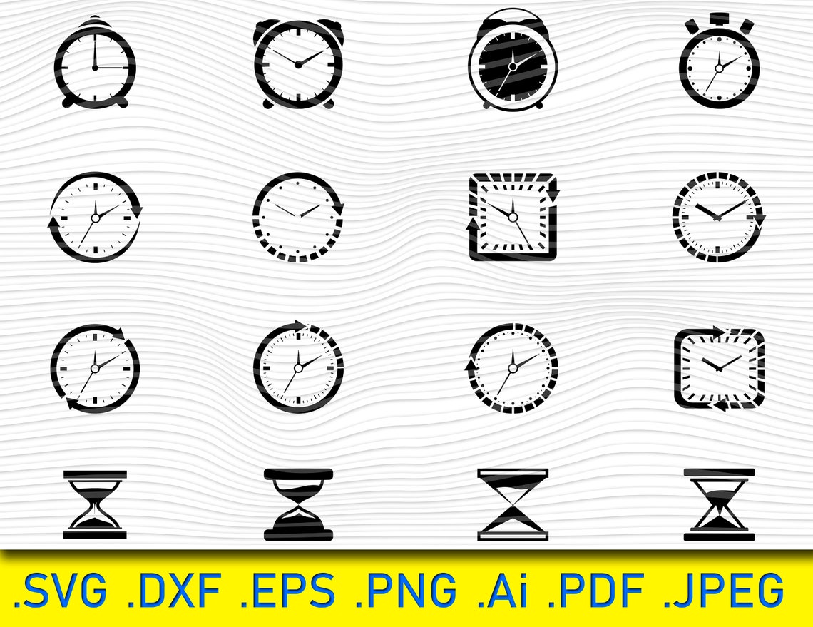 16 Icona orologio SVG / Sveglia / Logo tipo negozio orologio / - Etsy ...