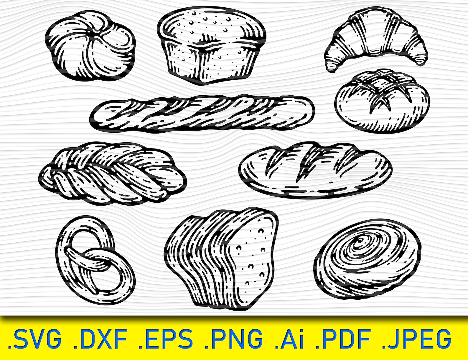 Bakery Svg Pastry Svg Bakery Food Svg Bread Svg Buns Svg - Etsy