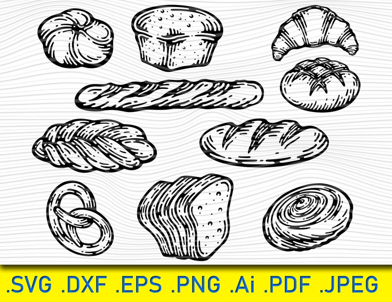 Bakery Svg Pastry Svg Bakery Food Svg Bread Svg Buns Svg - Etsy