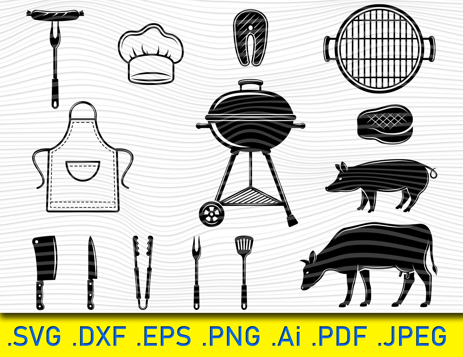 14 Bbq SVG Bundle Grill Master Svg Grill Monogram Svg Bbq | Etsy