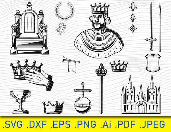 Royal Svg King Throne Svg Laurel Wreath Svg Sword Svg | Etsy