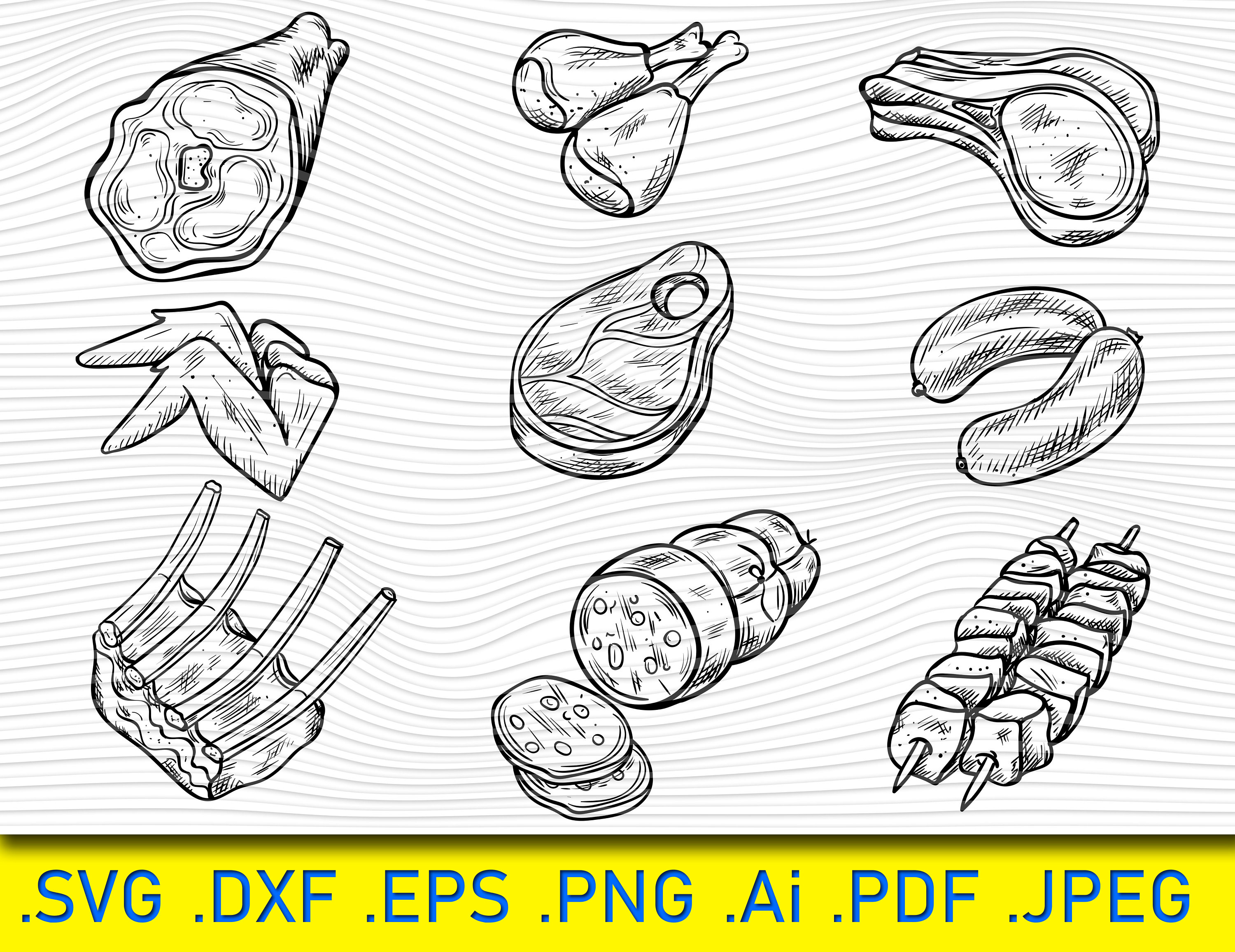 Gastronomic Meat Products Meat SVG Meat PNG Meat Clipart | Etsy