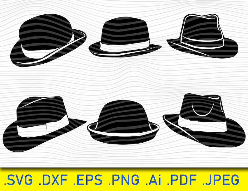 Hat Svg Bundle Gentleman Svg Hat Svg Hat Clipart Top Hat | Etsy