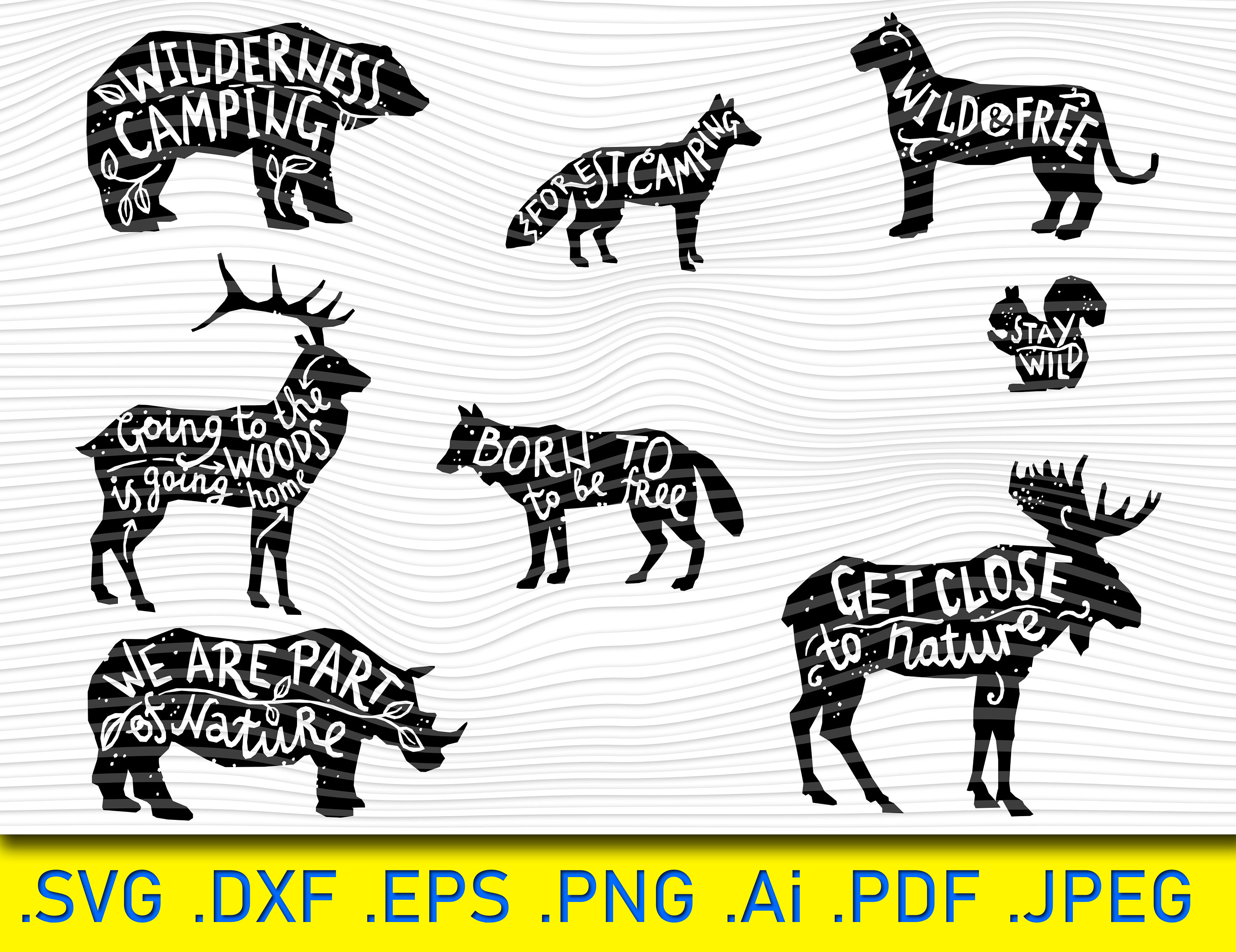 Wild Animals With Lettering Zoo SVG Bundle Zoo Silhouette - Etsy Israel