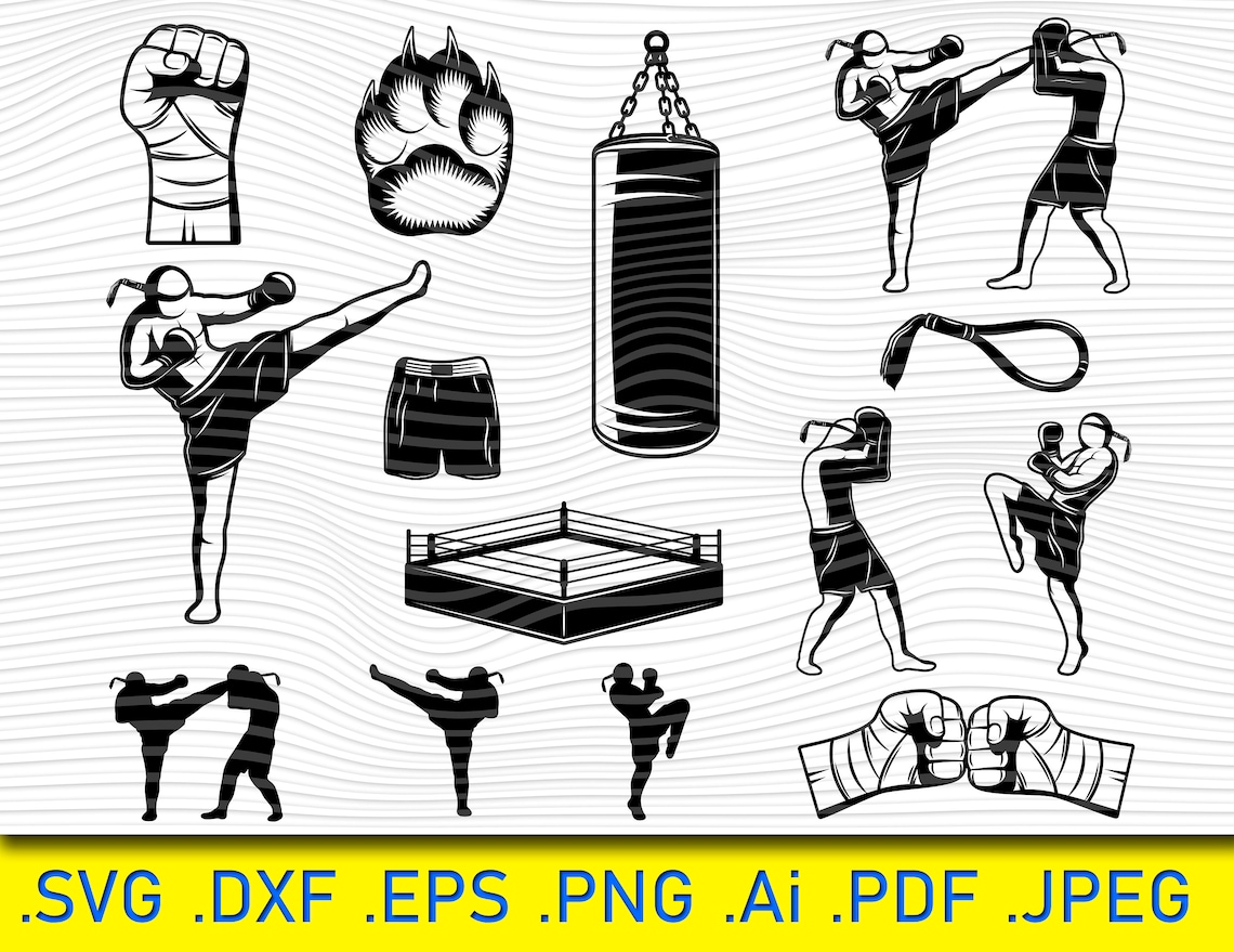 14 Muay Thai Elements Muay thai Hands Wrap Drawing Sport - Etsy España