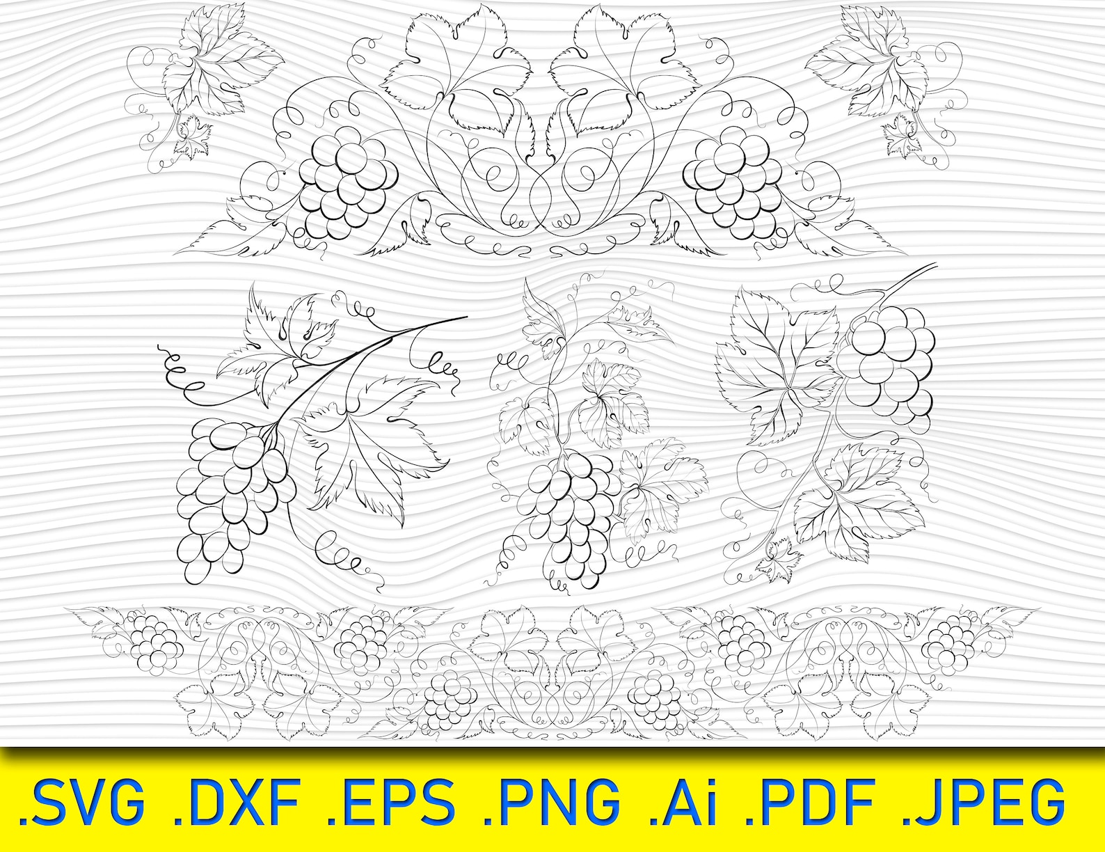 Grapevine Vector. Grapevine Laser Pattern. Vine Svg - Etsy