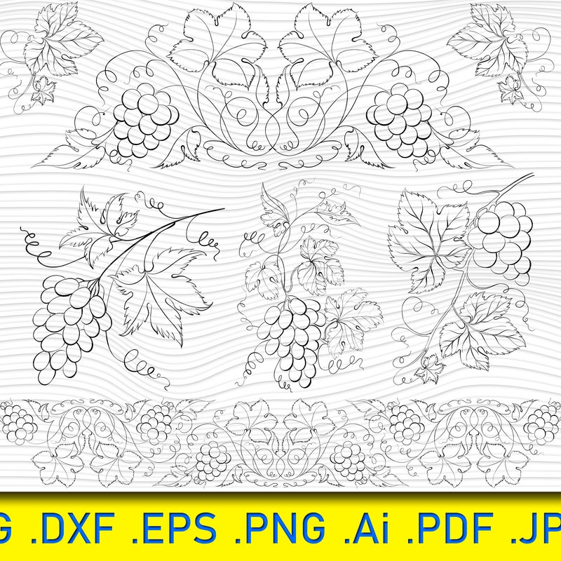 Grape Vine Line Art Svg - Etsy