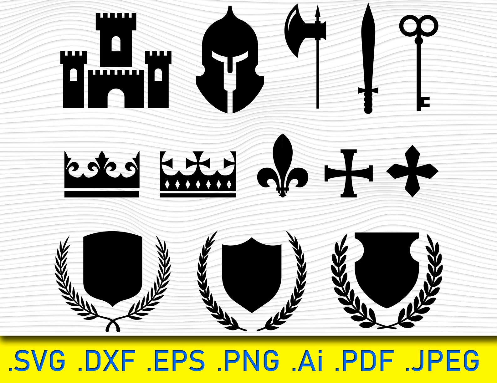 Knights Template Medieval Emblems Svg Heraldry Medieval - Etsy Australia