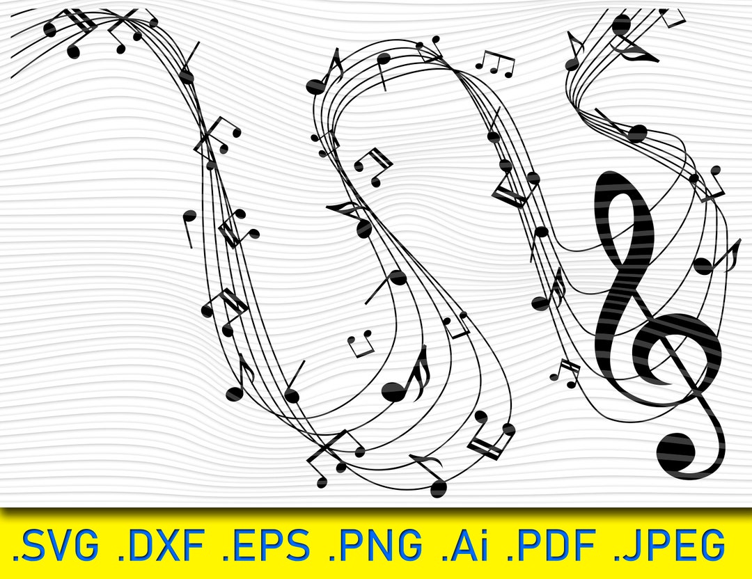 Music Notes Svg, Music Svg, Music Sheet Svg, Music Stencil, Silhouette ...
