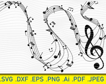 Music Notes Svg, Music Svg, Music Sheet Svg, Music Stencil, Silhouette ...