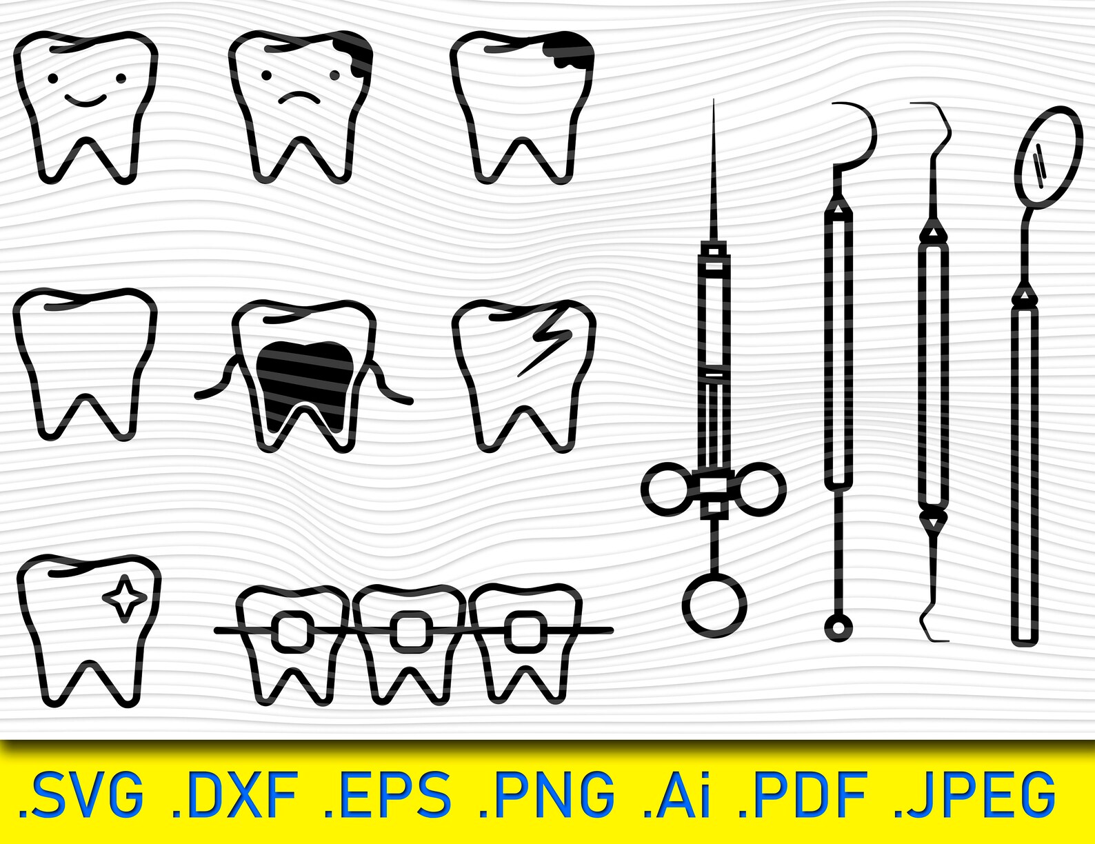 12 Dental Svg Dentist Svg Tooth Svg Dentist Clipart Bring - Etsy