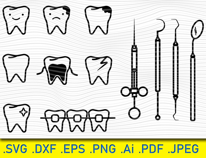 12 Dental Svg Dentist Svg Tooth Svg Dentist Clipart Bring - Etsy
