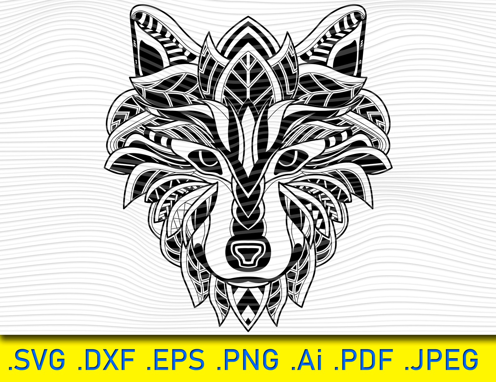 15 Wolf Ethnic Style Zentangle Svg Wolf Boho Svg Animal - Etsy