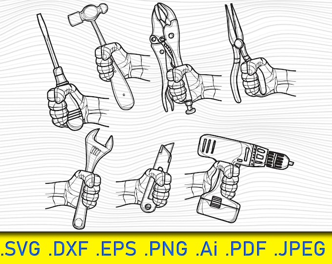 Tools Monogram SVG - Mechanic Monogram Clipart DXF - Etsy Canada
