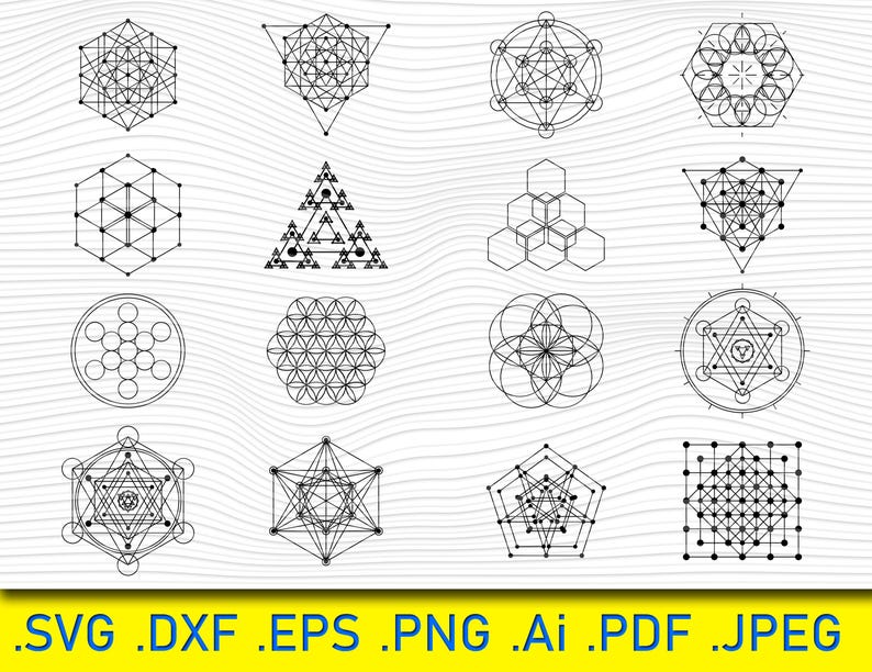 Sacred Geometry Set,sacred Symbols Svg,geometric Frames,geometric ...
