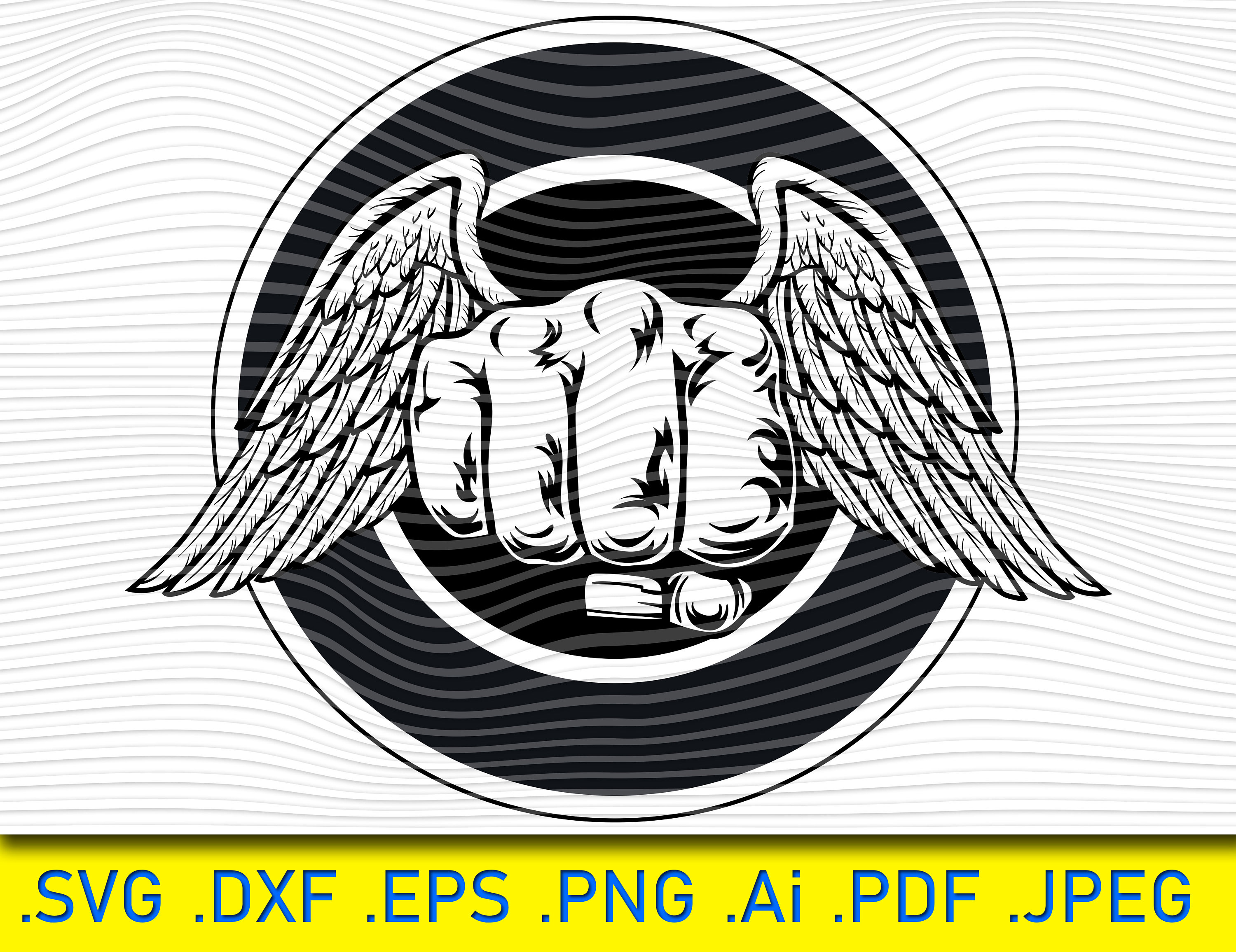 Fist Fight Logo Fight Club Vector Logo Or Label With Grunge Black Man
