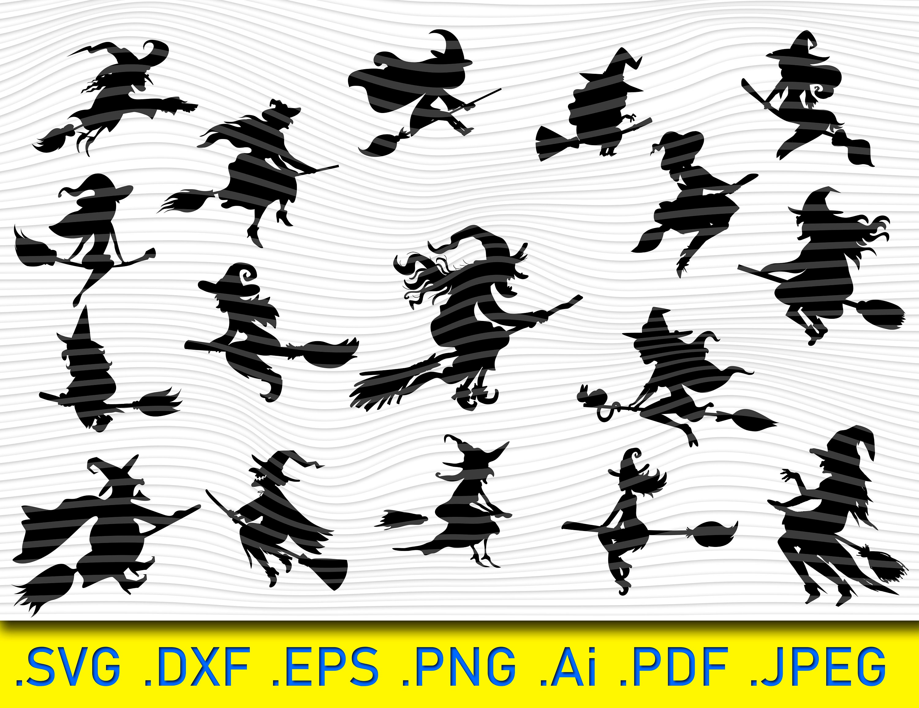 Flying Witch SVG Cut File for Cricut Witch on Broom Svg | Etsy