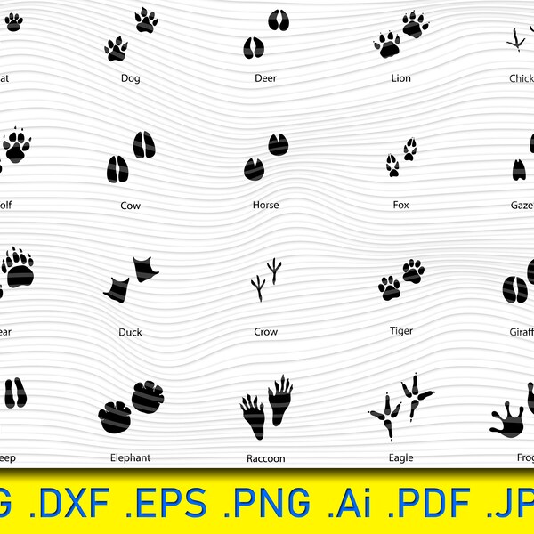 Animal Tracks Svg - Etsy