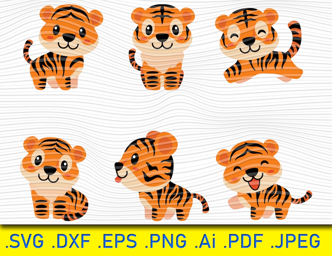Cute Tiger Svg, Tiger Cub SVG, Baby Tiger SVG, Baby Tiger Clipart, Cut ...