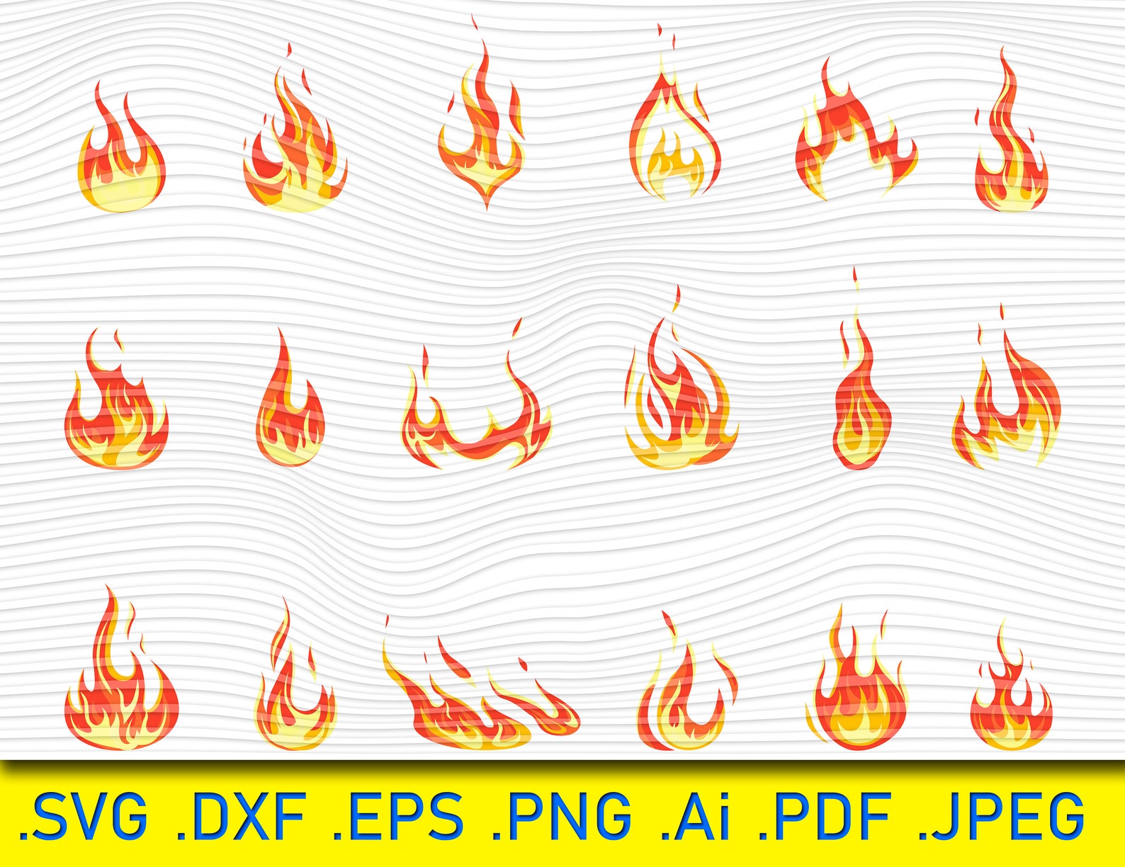 18 Fire Bundle Svg Fire Svg Fire Clipart Fire Vector Fire | Etsy