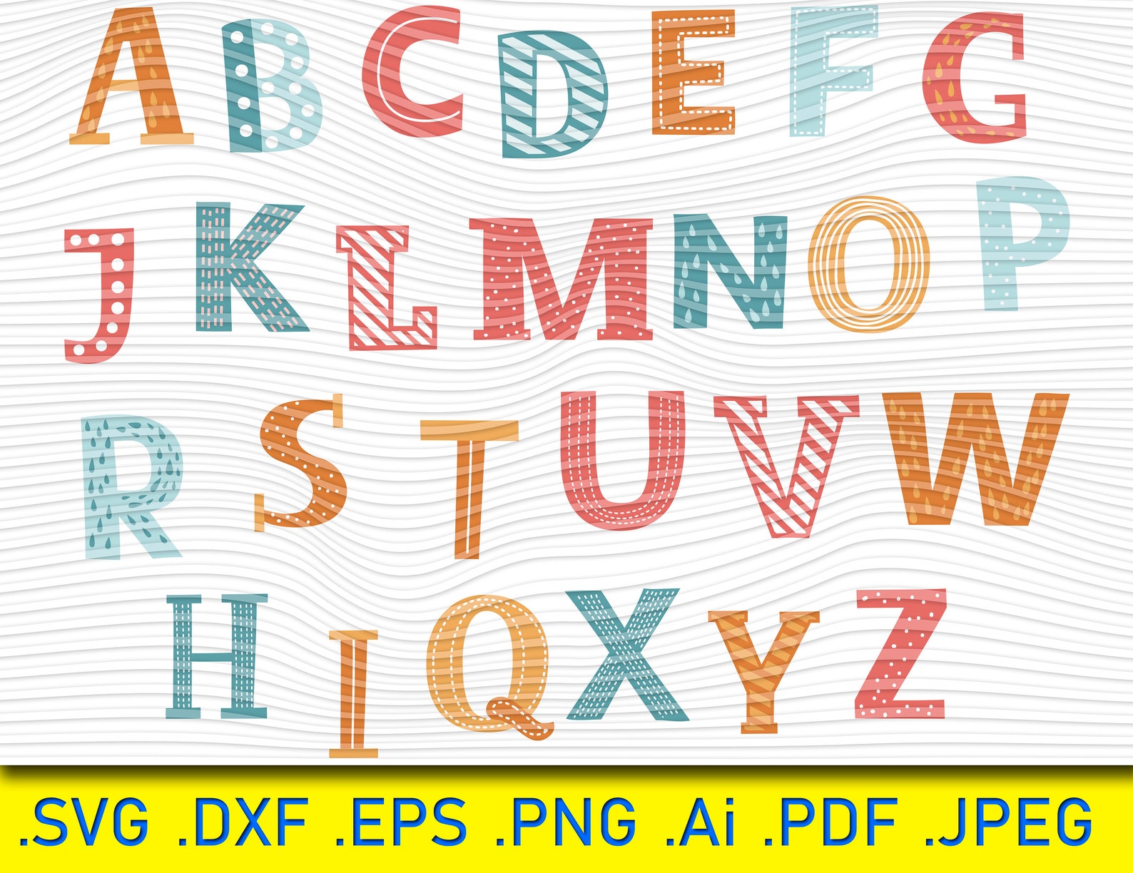 Colorful English Alphabet Colored Alphabetalphabet | Etsy