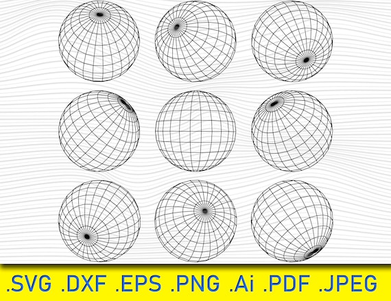 Globe Grid 3d Sphere Wires Earth Network Vector Isolated - Etsy