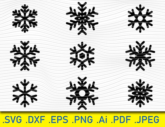 Clipart Silhouette Cut File dxf Winter svg Christmas svg Flake Winter ...