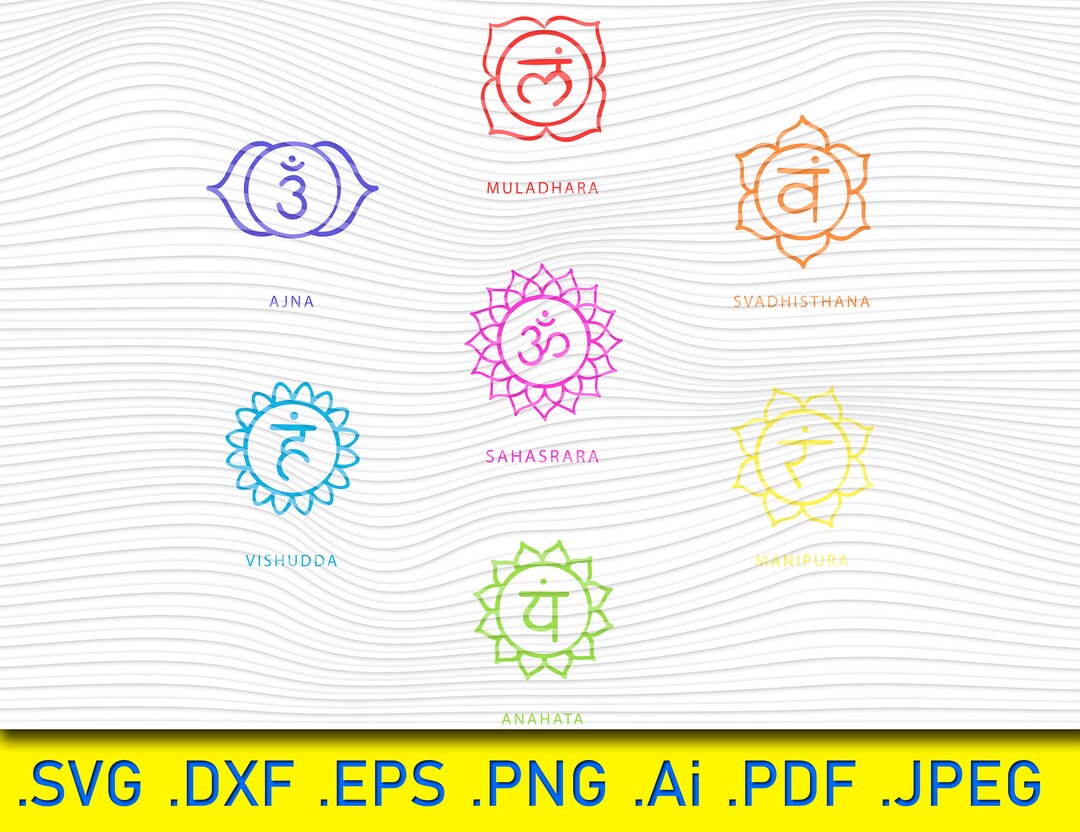 7 Chakras Svg, Chakra Svg Bundle, Buddism, Meditation, Kundalini, Yoga ...