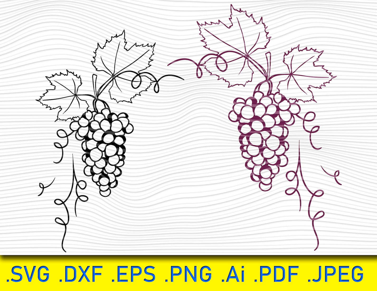 Painted Grapes Grape SVG Fruit Svg Wine Svg Grape Clipart - Etsy