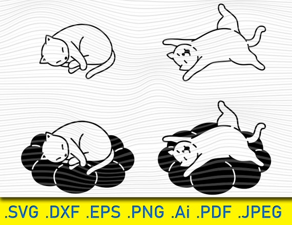 Kitten Sleeping Various Poses Cat Svg Kitty Svg Cute Cat | Etsy