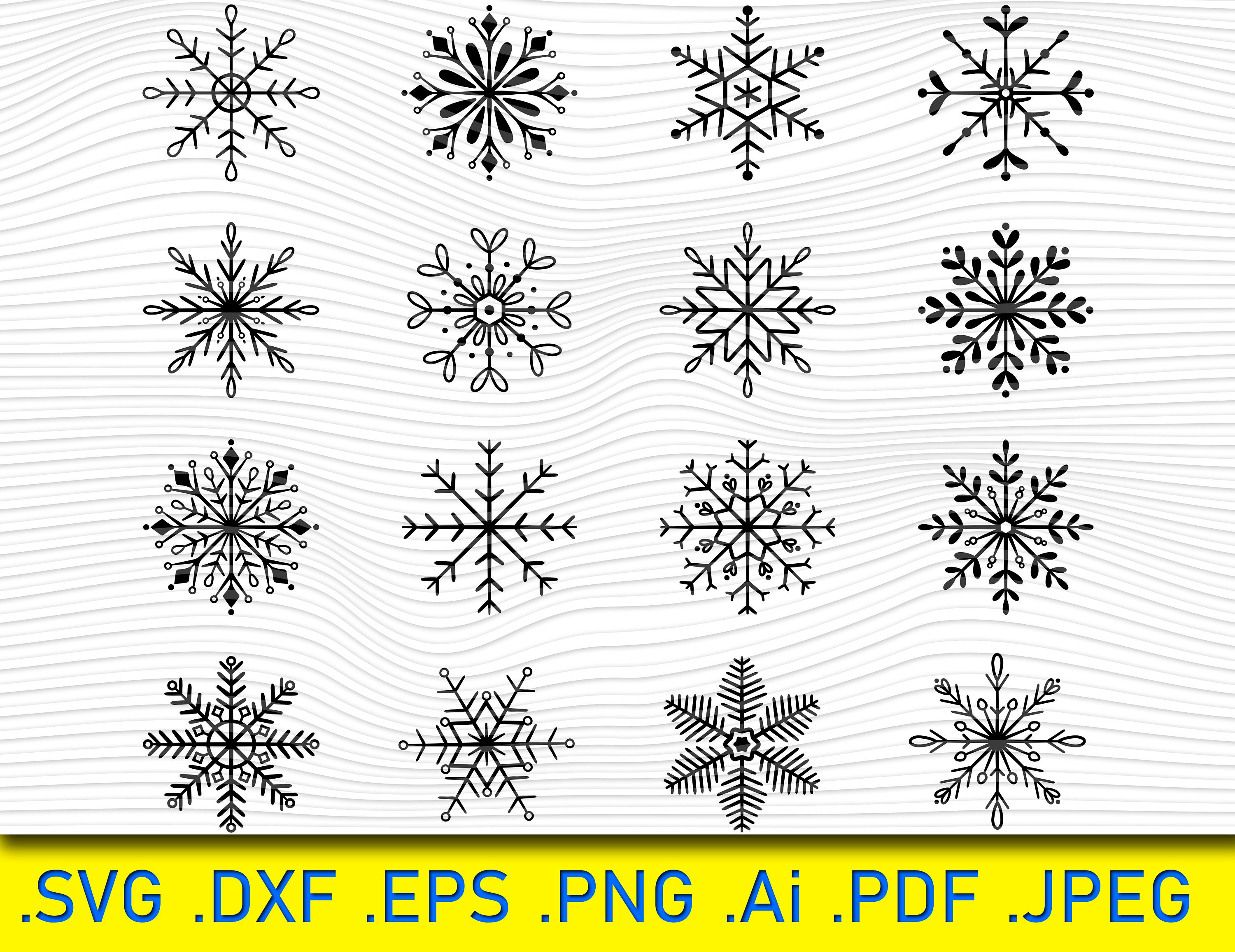 16 Copo de nieve svg navidad svg invierno nieve clipart png | Etsy