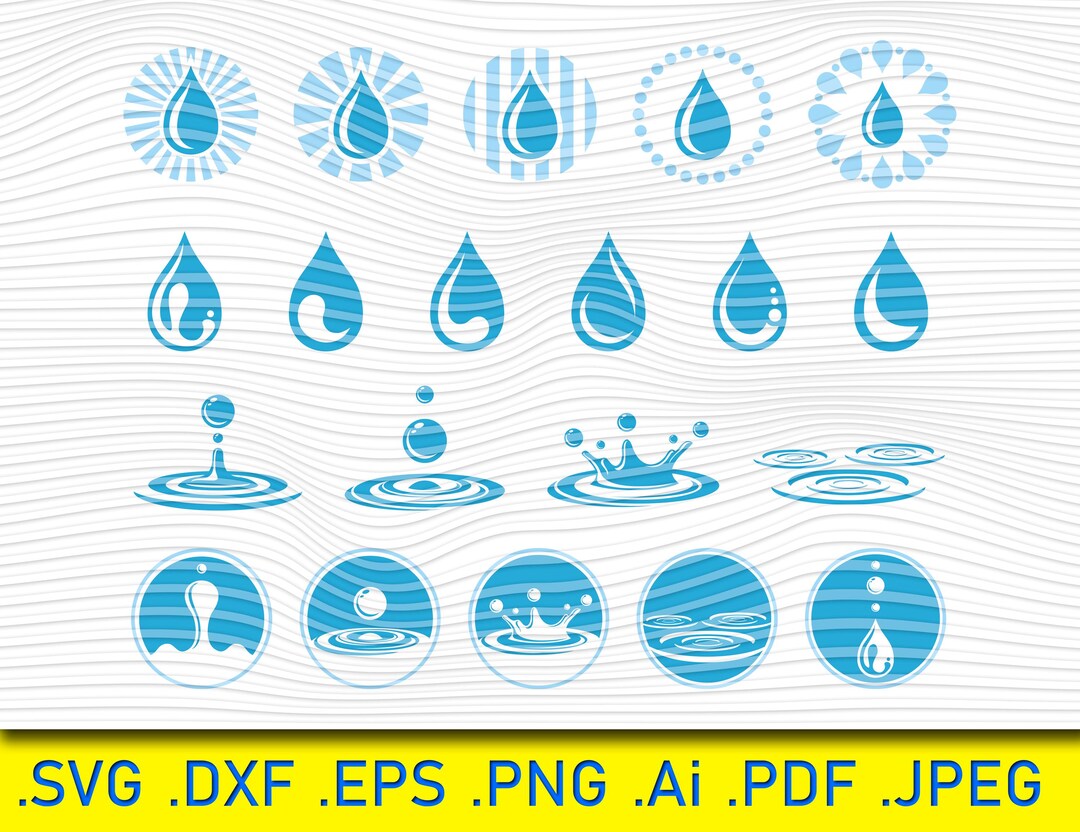20 Water Drops SVG Bundle, Water Svg,weather Svg,water Drop Svg,water ...