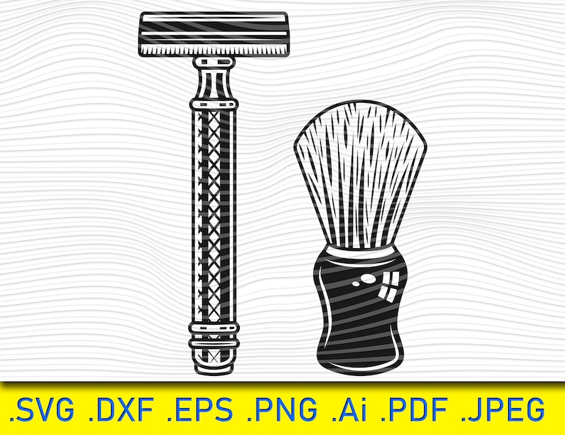 Edged Razor Shaving Brush Razor SVG Straight Razor Shaving | Etsy